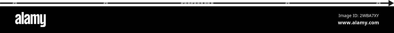 Long straight horizontal line with arrow. Black forward, pointer ...