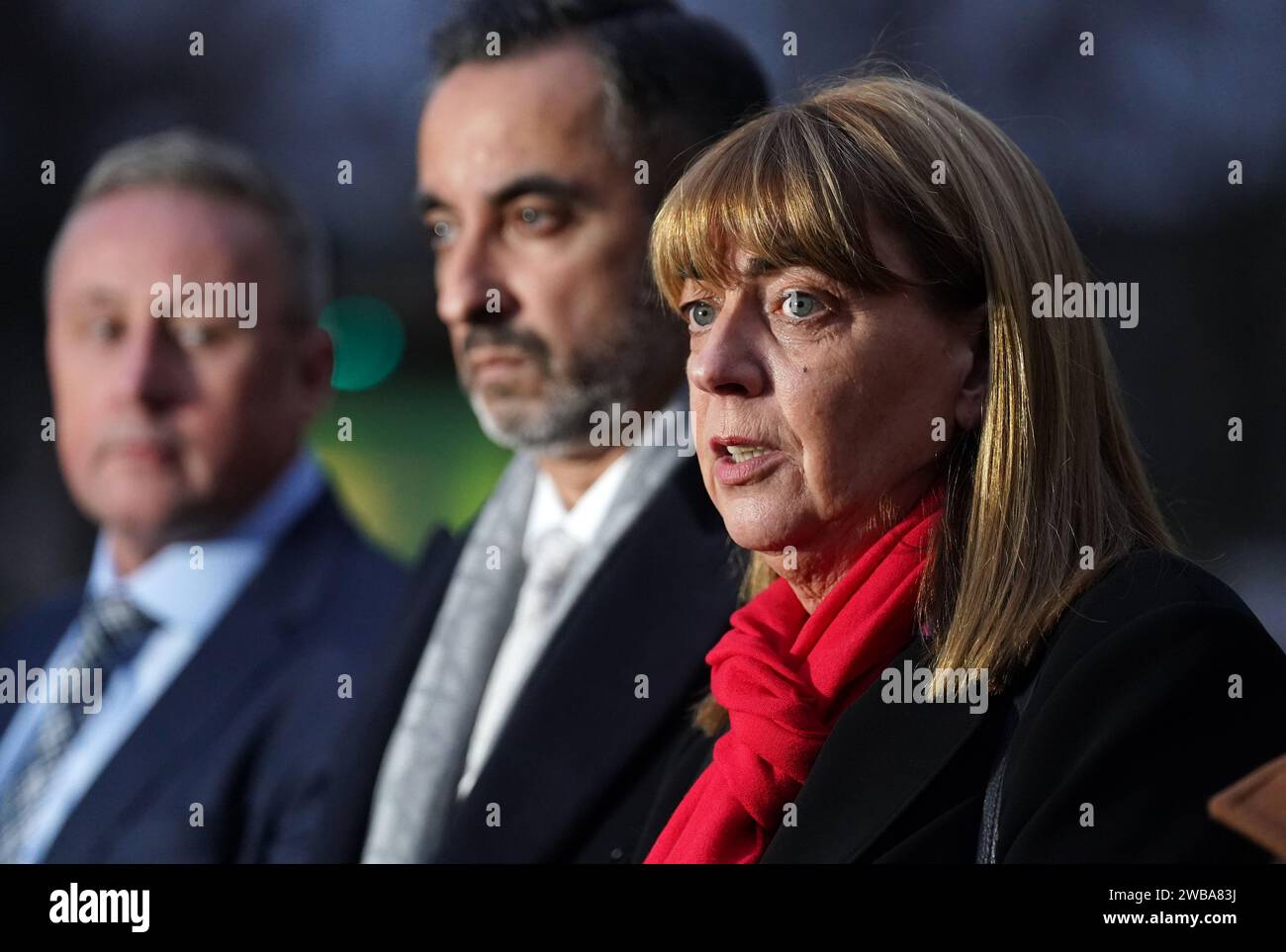 Linda Allan mother of Katie Allan speaks to the media alongside ...