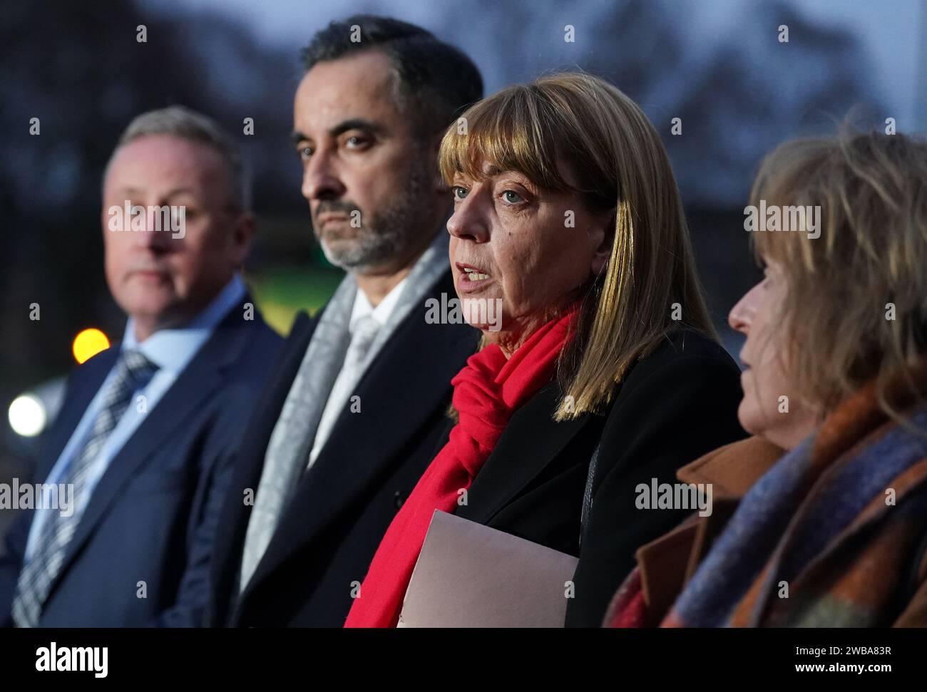 Linda Allan mother of Katie Allan speaks to the media alongside ...