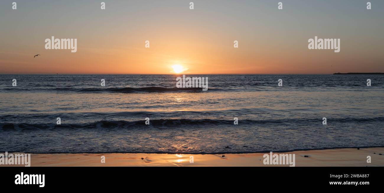 Sunset on the beach in Agadir, Morocco, North Africa Stock Photo - Alamy