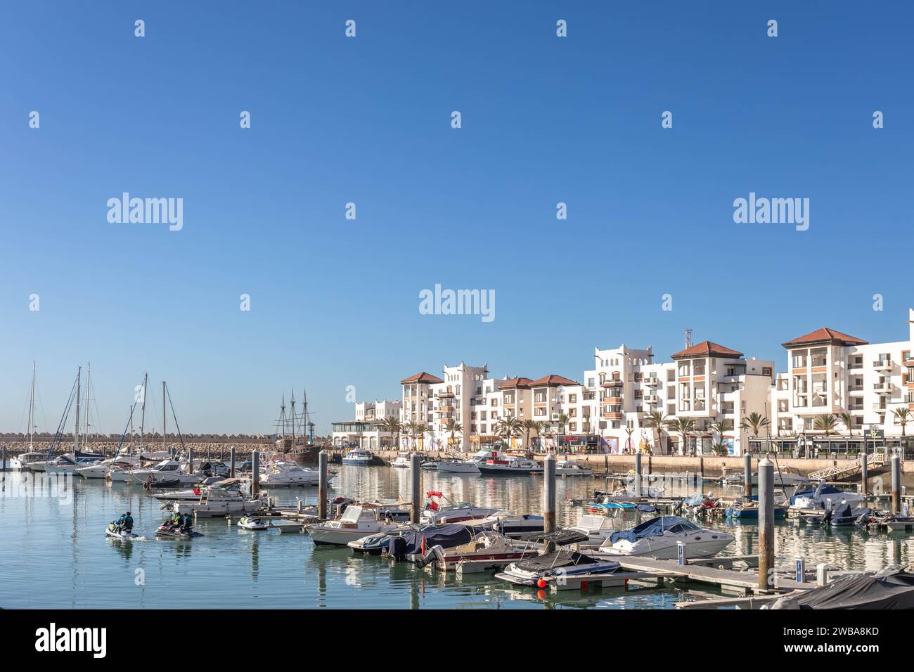 The marina in Agadir and beachfront properties, Morocco Stock Photo - Alamy