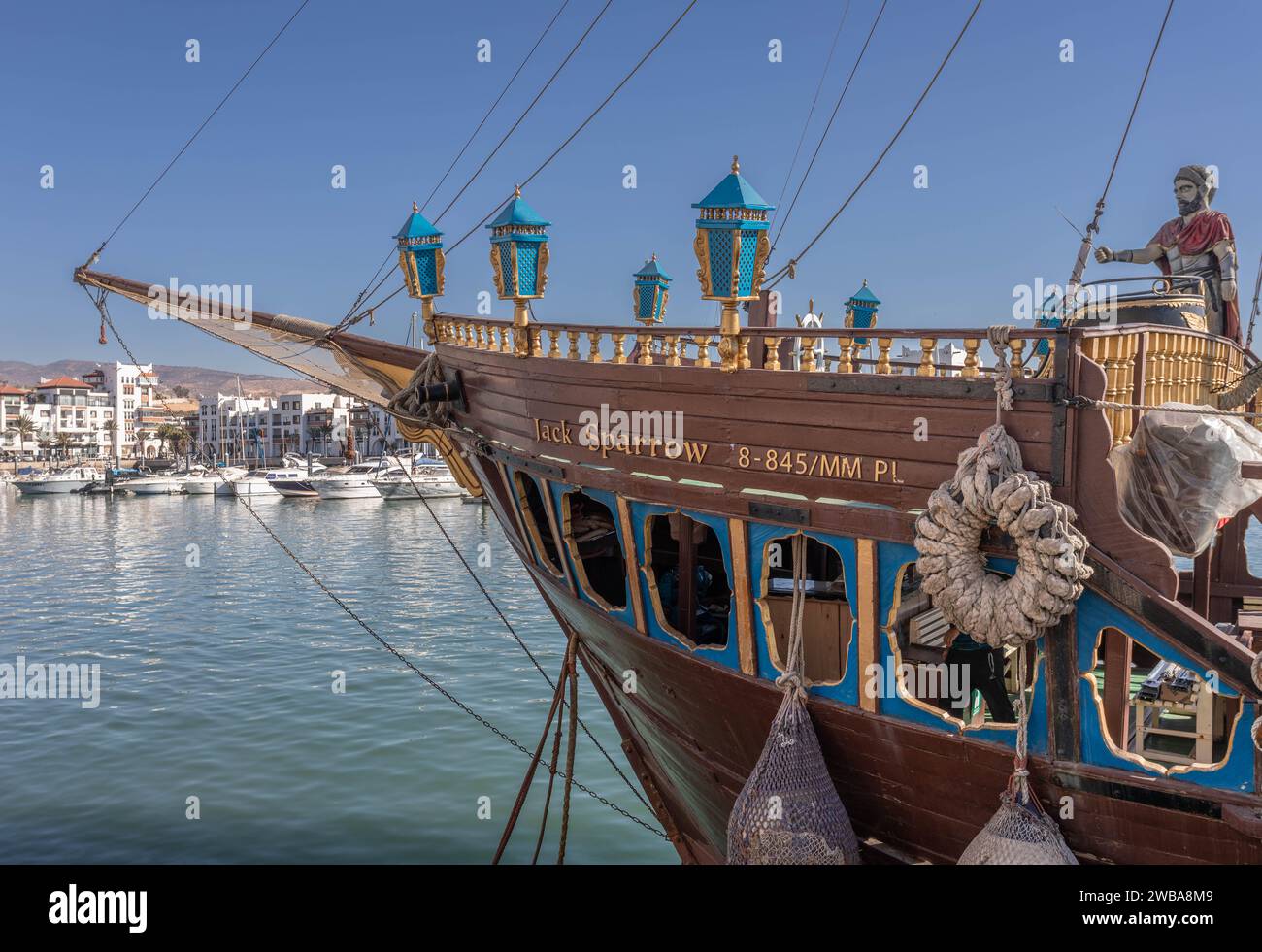 The marina in Agadir and beachfront properties, Morocco Stock Photo - Alamy