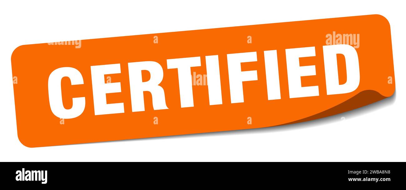 certified sticker. certified rectangular label isolated on white ...