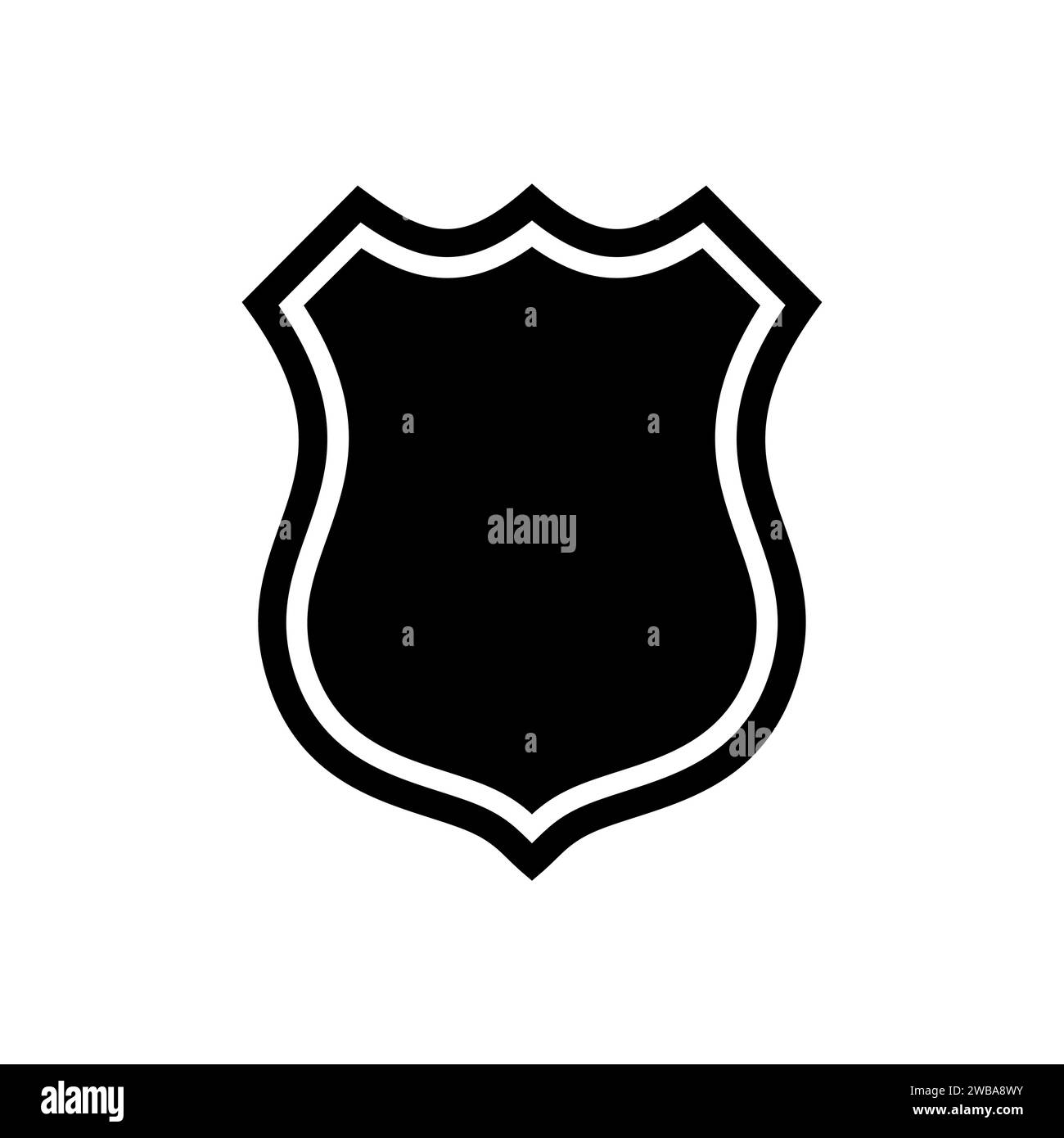 Black shield icon isolated on white background. Vector illustration ...