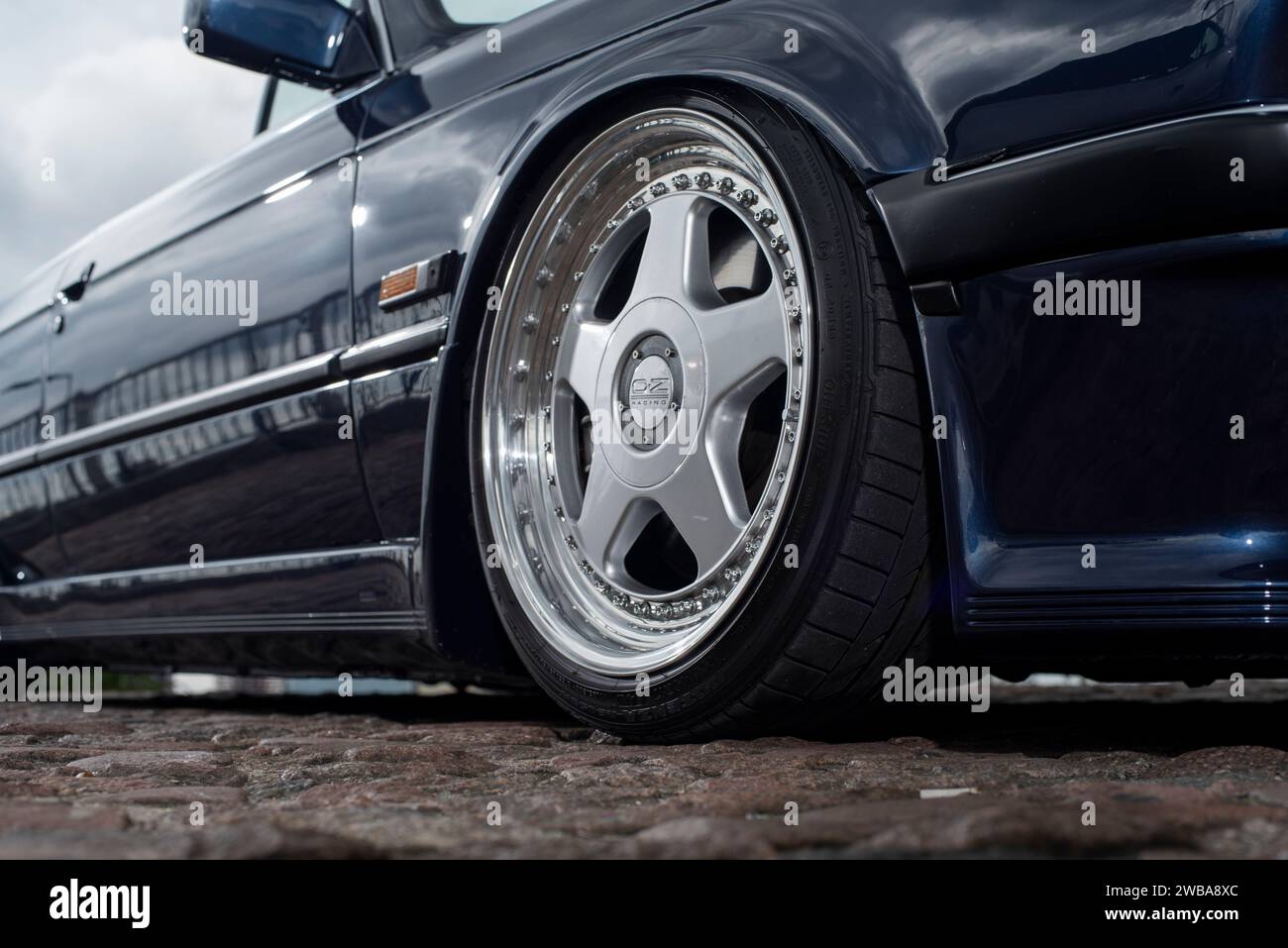 BMW E30 3 Series convertible, lowered, with square light conversion and ...