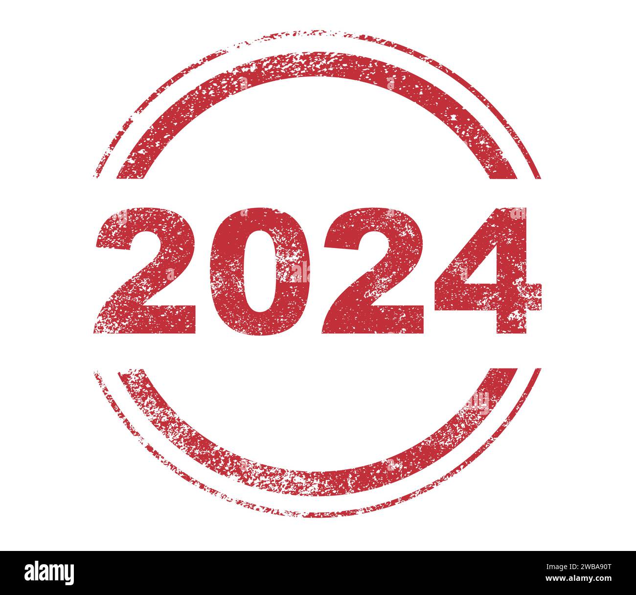 A 2024 red ink grunge stamp over a white background Stock Vector Image ...