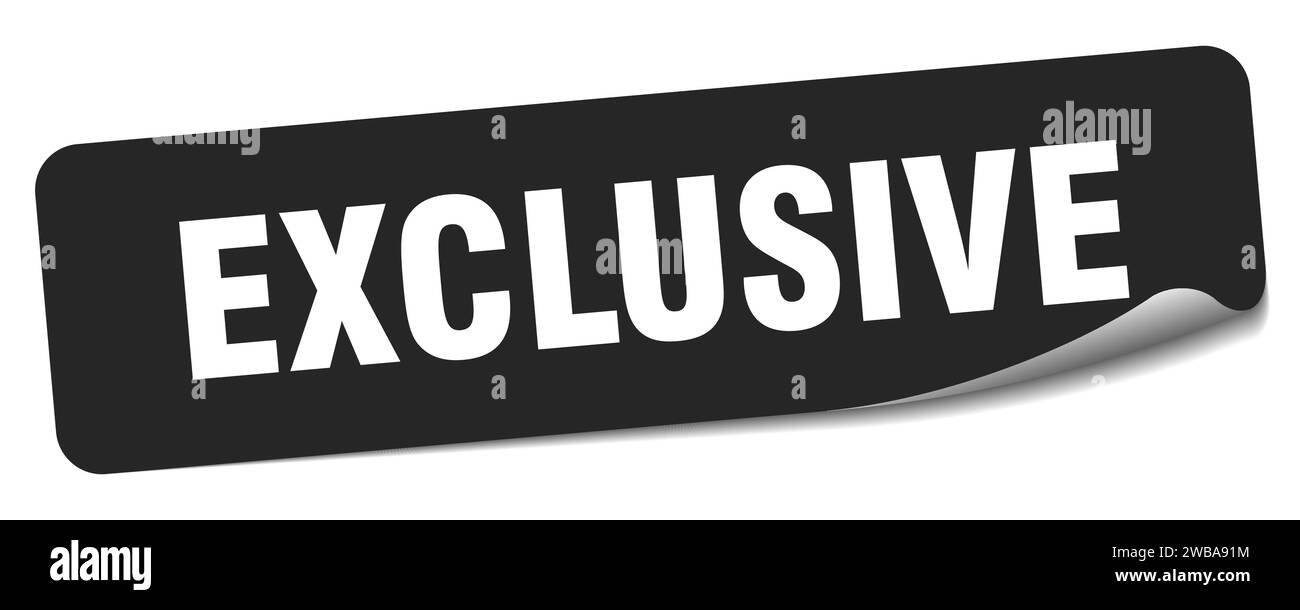 exclusive sticker. exclusive rectangular label isolated on white ...