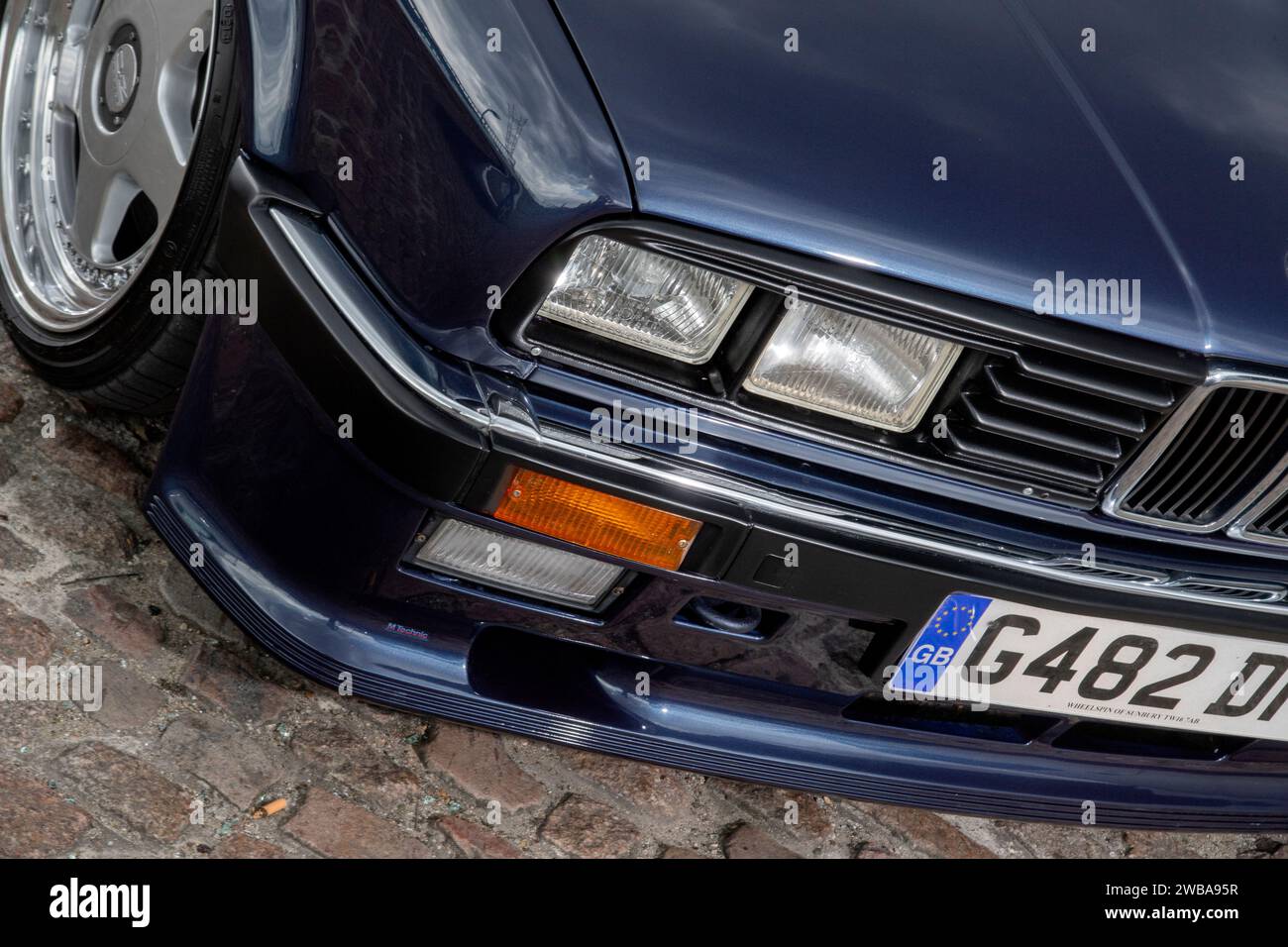BMW E30 3 Series convertible, lowered, with square light conversion and ...