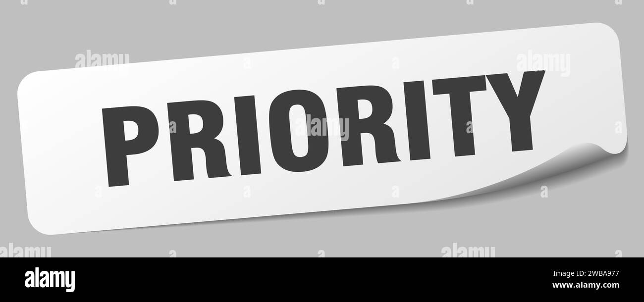 priority sticker. priority rectangular label isolated on white ...