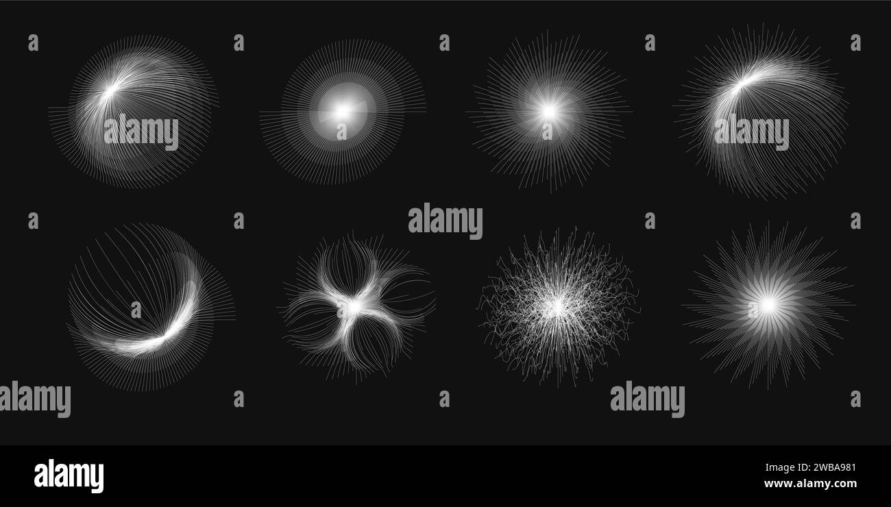 Abstract Circular Geometric Shape. Lines Circle Design. Round Dynamic ...