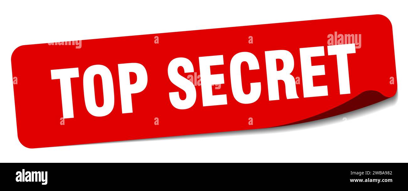 top secret sticker. top secret rectangular label isolated on white ...