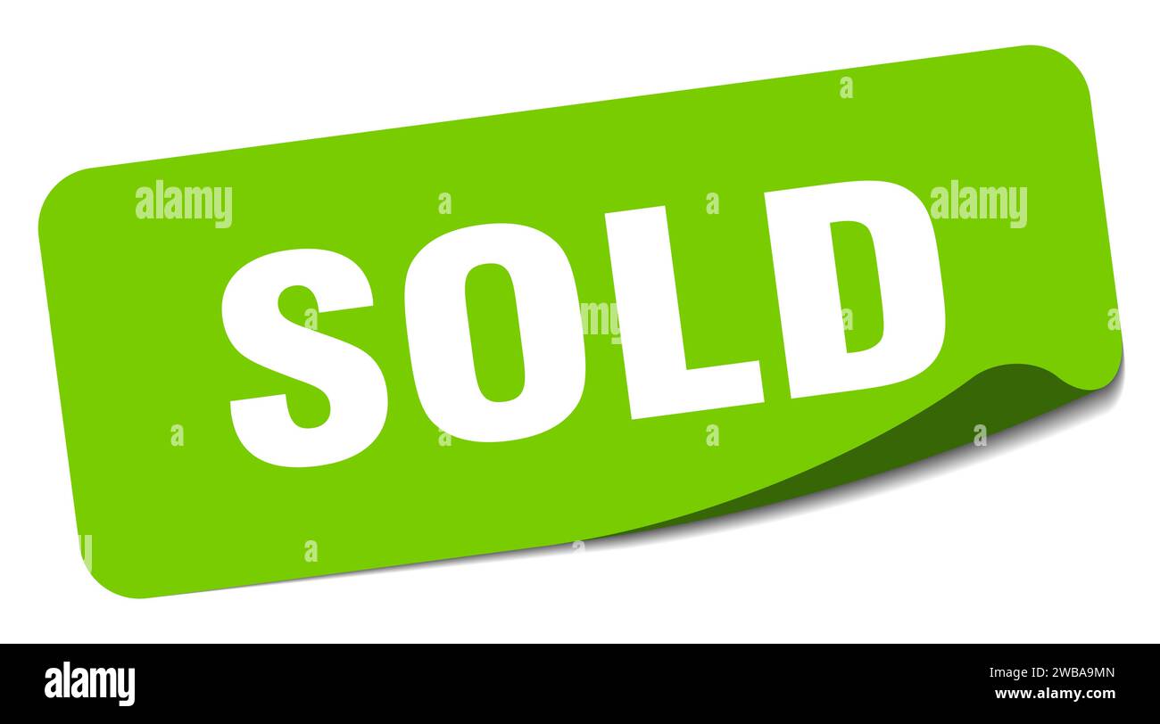 sold sticker. sold rectangular label isolated on white background Stock ...