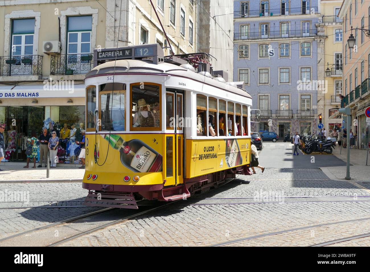 Lisbon, Portugal - June 19 2017: Historic tram number 12, popular ...
