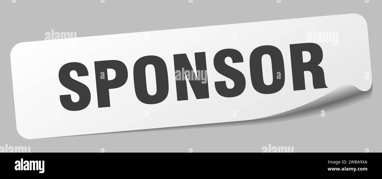 sponsor sticker. sponsor rectangular label isolated on white background ...