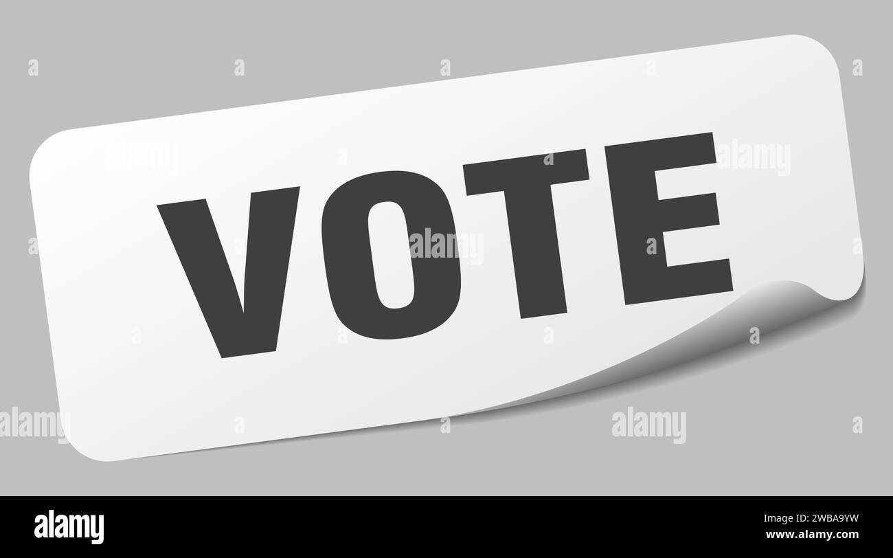vote sticker. vote rectangular label isolated on white background Stock ...