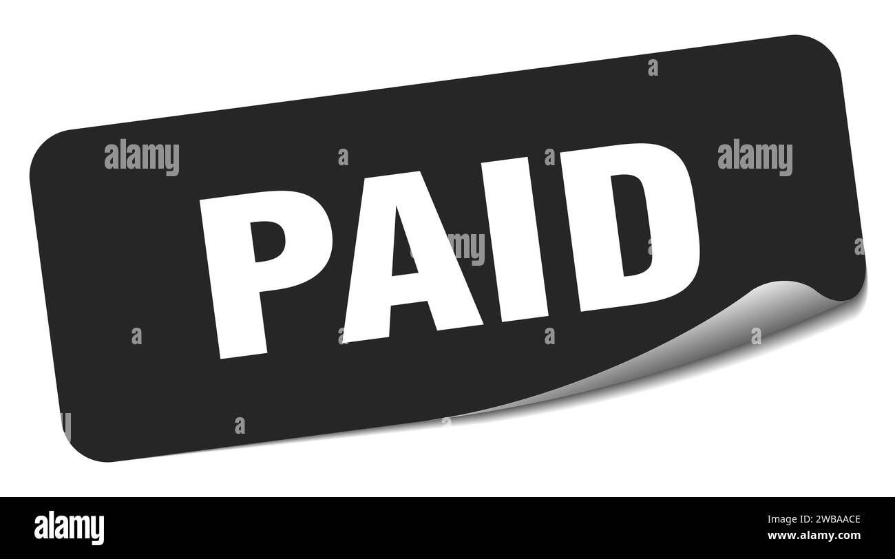 paid sticker. paid rectangular label isolated on white background Stock ...