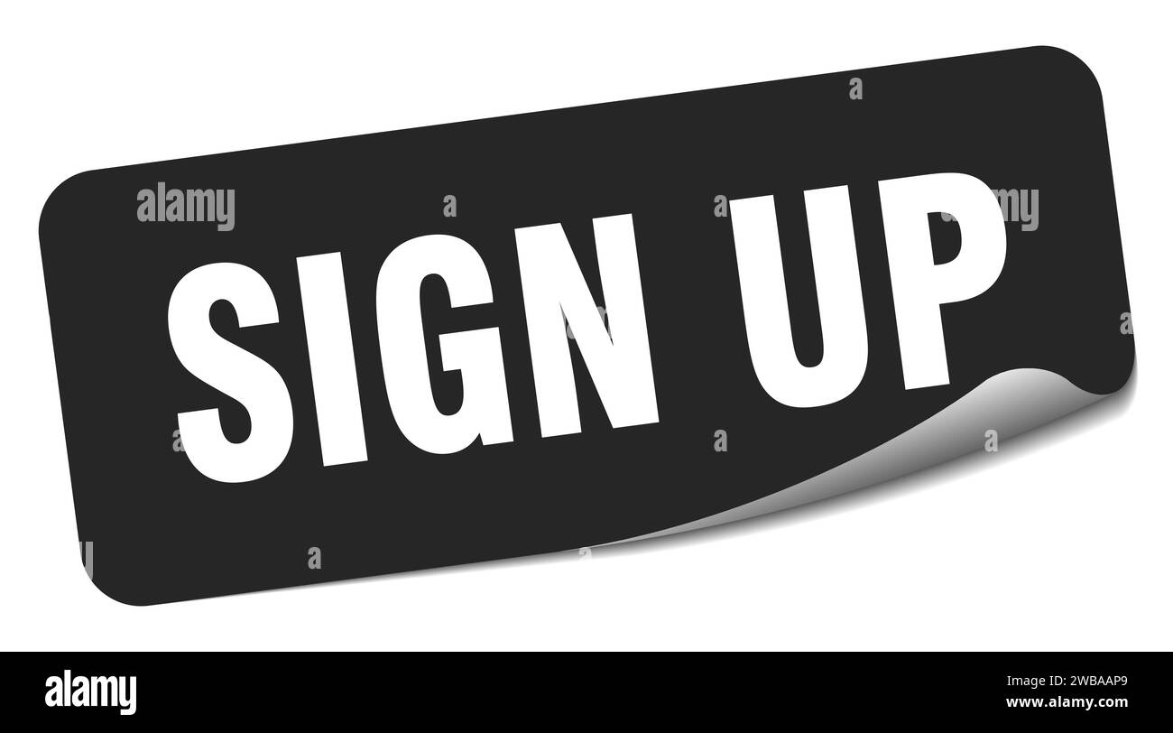 sign up sticker. sign up rectangular label isolated on white background ...