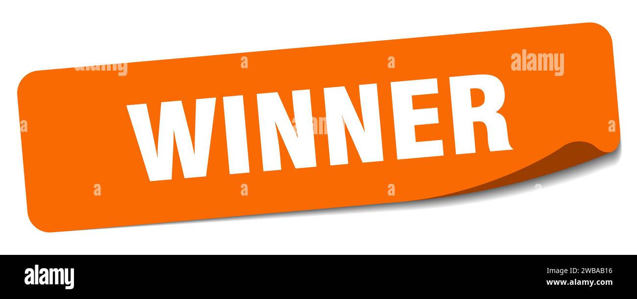 winner sticker. winner rectangular label isolated on white background ...