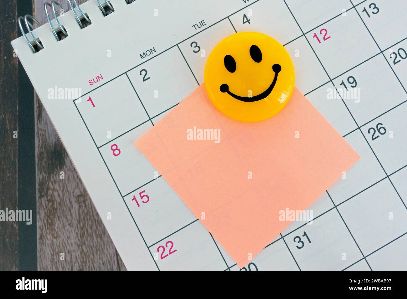 Appointment calendar and smiley hi-res stock photography and images - Alamy