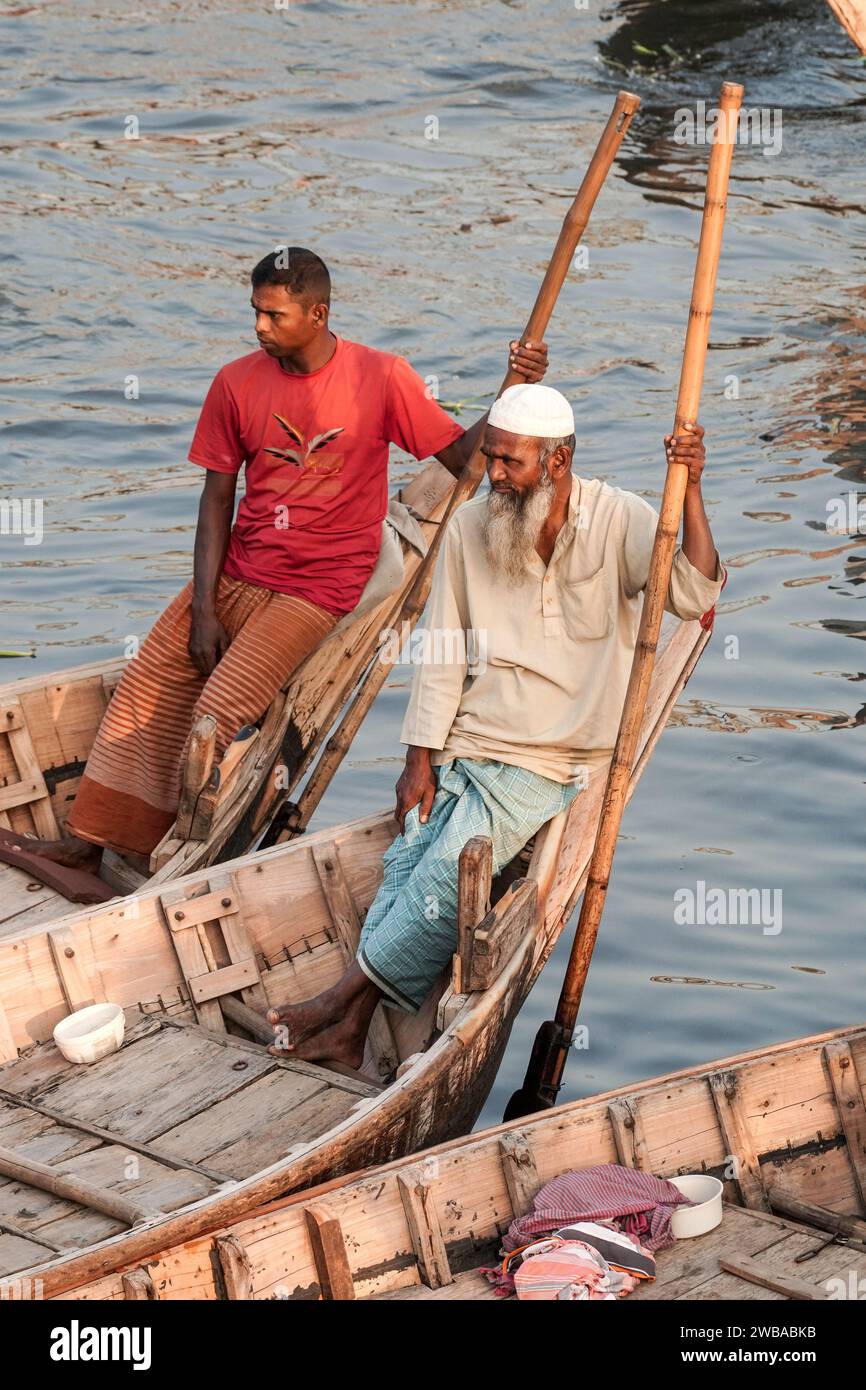 Open wooden ferry boats on the Buriganga River in Dhaka Bangladesh Stock Photo - Alamy