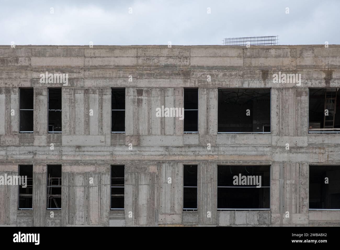 construction work uncompleted, abstract building architecture concept ...