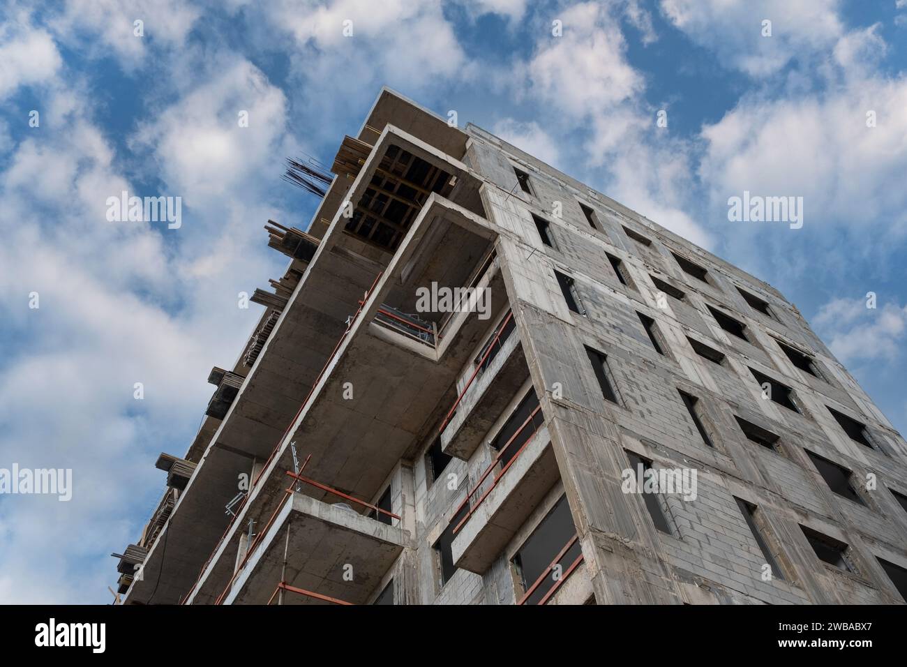 construction work uncompleted, abstract building architecture concept ...