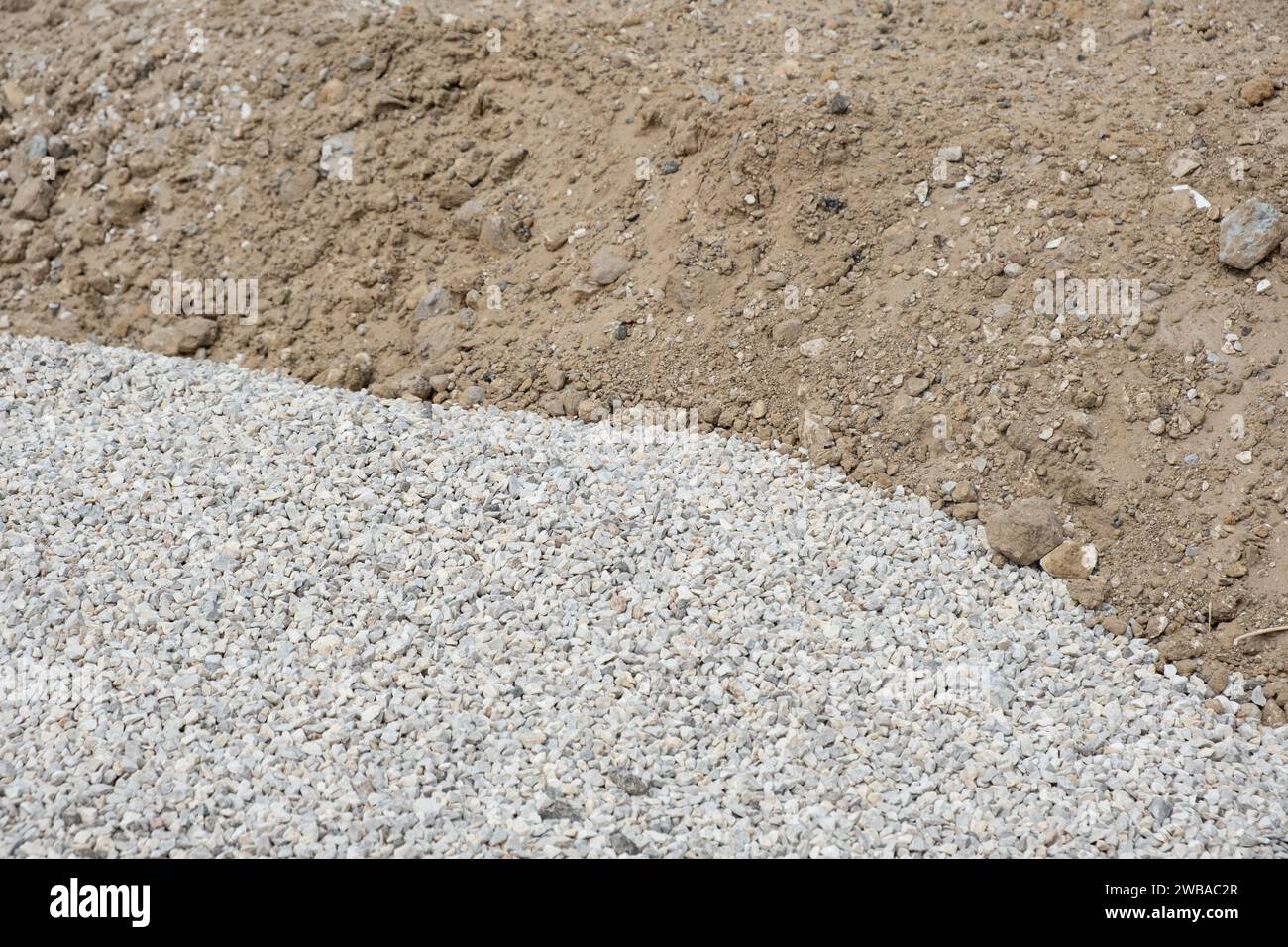 Soil Earth and fractured rock gravel are essential components on a ...