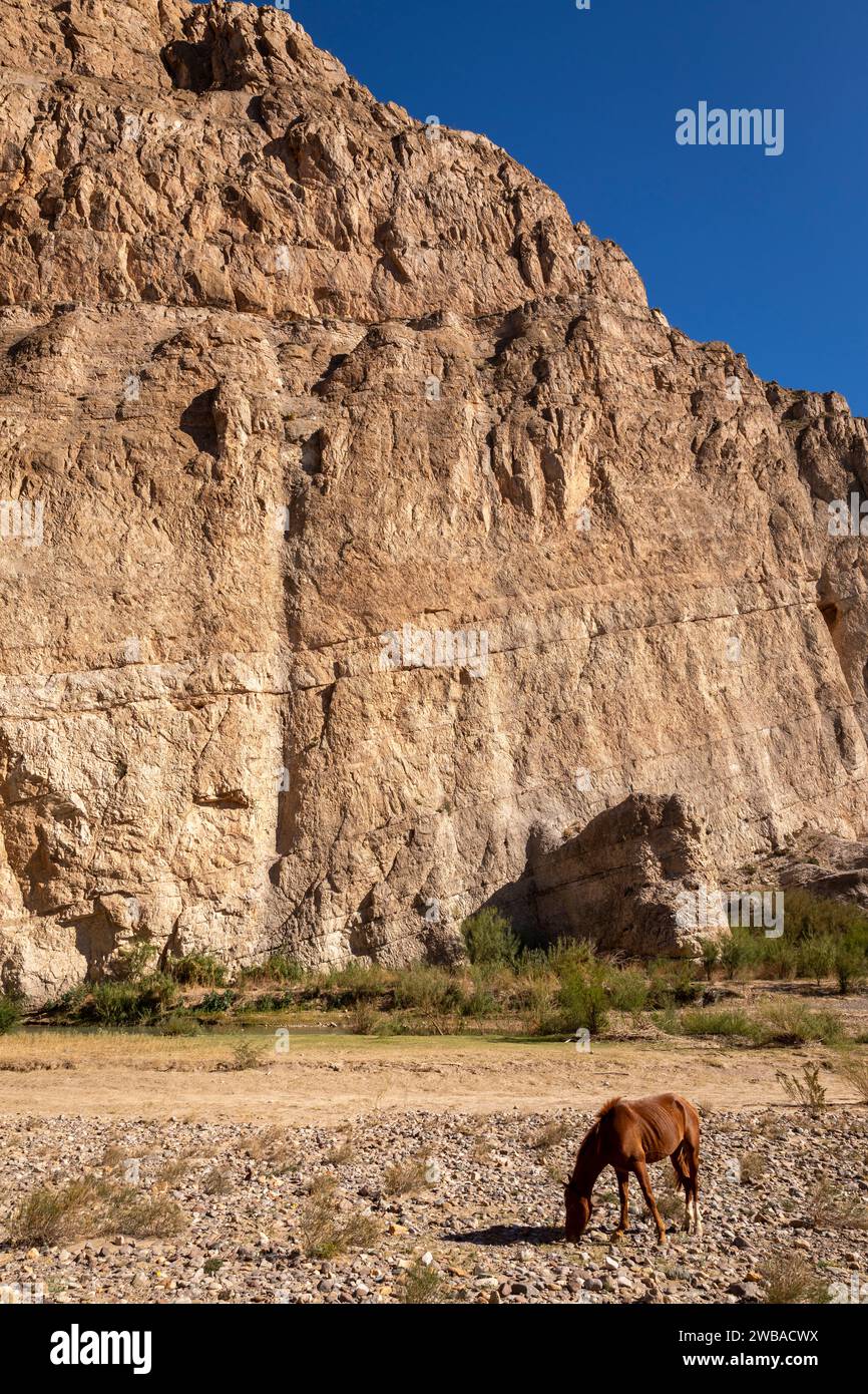 Rio Grande River at Boquillas Canyon in Big Bend NP with view to Mexico ...