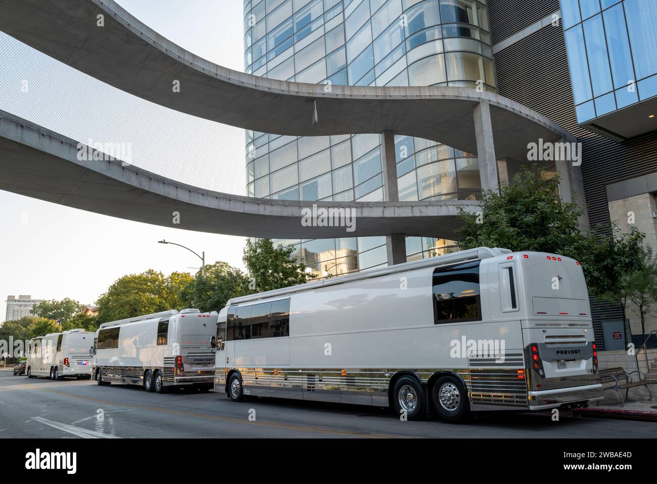 Tour buses outside Convention Center In Austin, Texas Stock Photo - Alamy