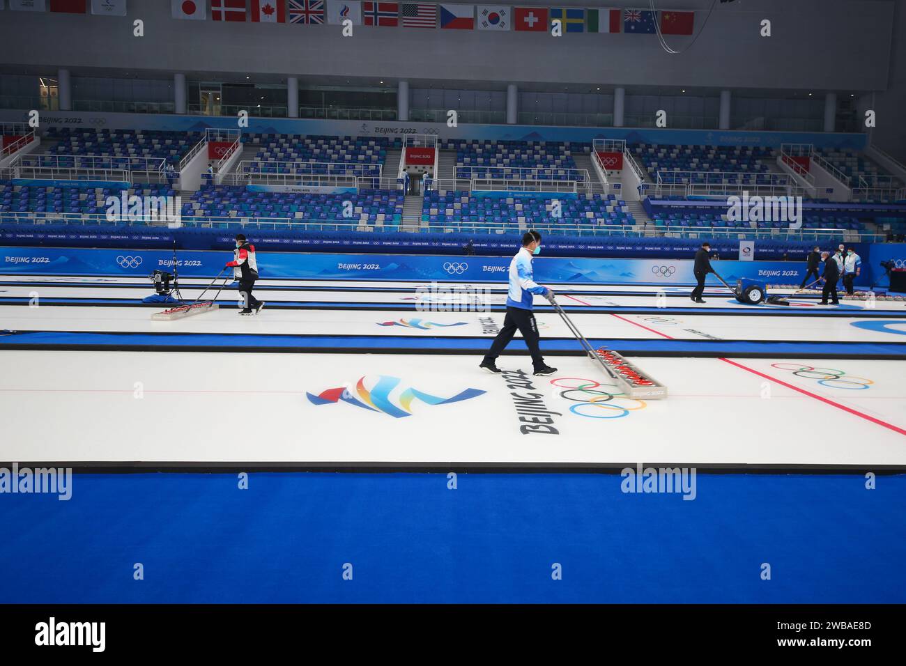 FEB 5, 2022 - Beijing, China: Round Robin session 8 of the Curling ...