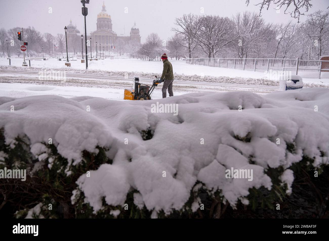 The Iowa State Capitol Building is visible as Spud Glaser of Carlisle ...