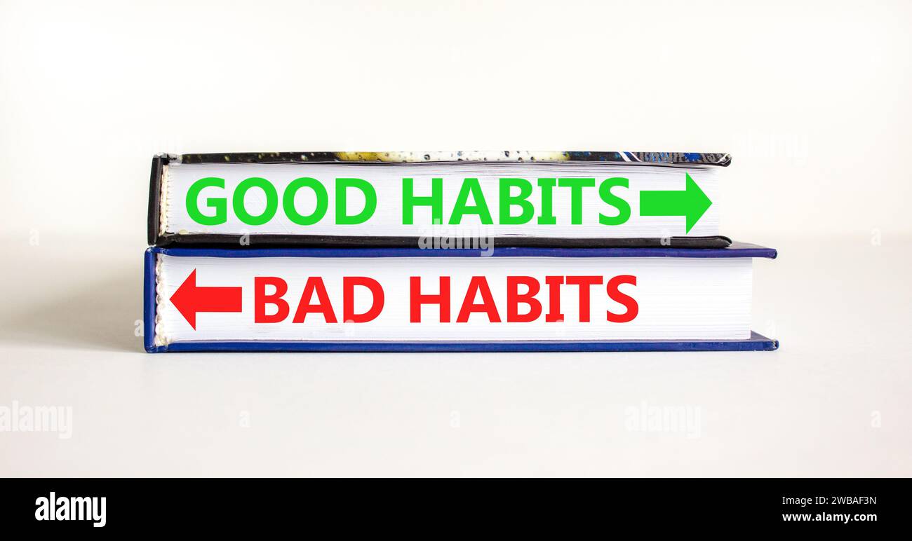 Good or bad habits symbol. Concept word Good habits Bad habits on ...