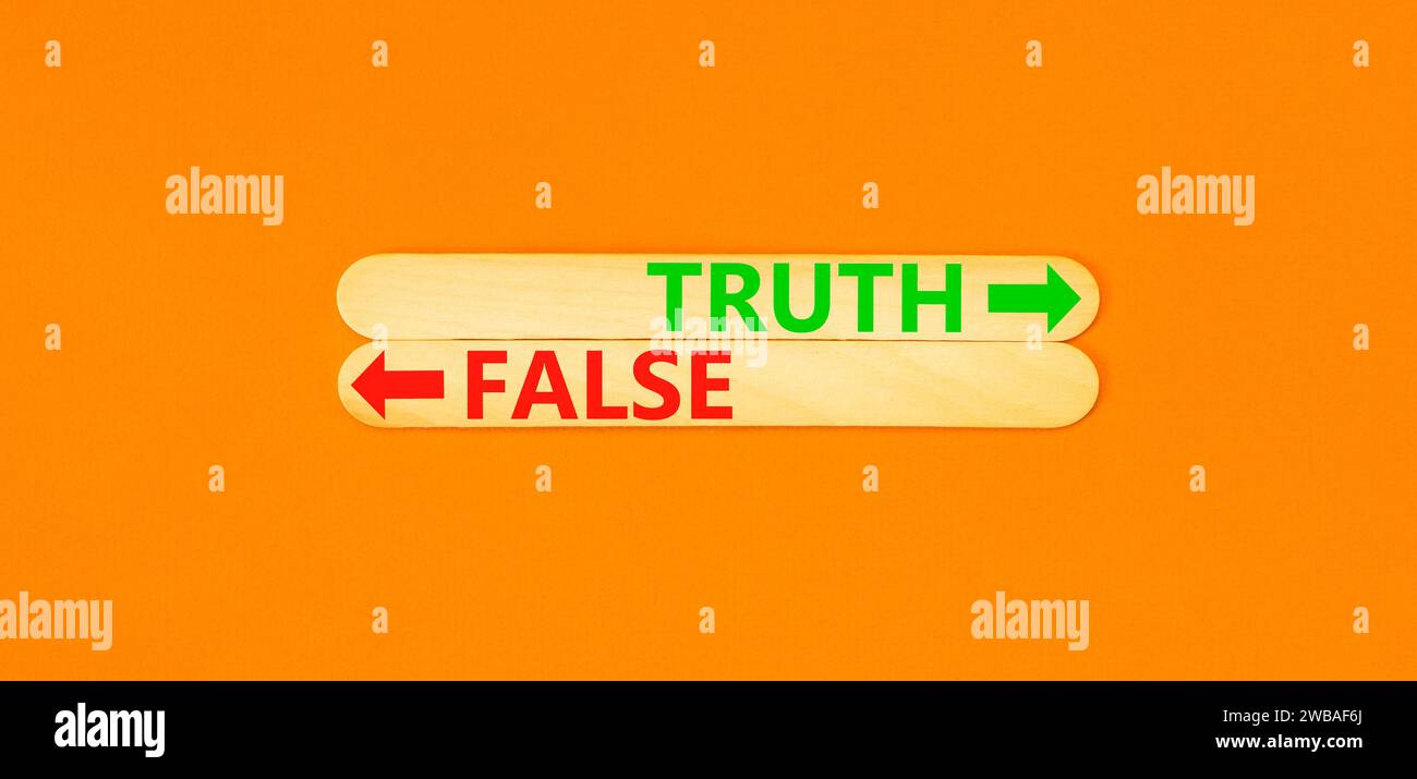 Truth or false symbol. Concept word Truth or False on beautiful wooden ...