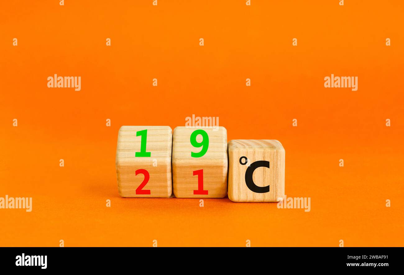 19 or 21 degrees Celsius symbol. Concept word 19 or 21 degrees Celsius ...