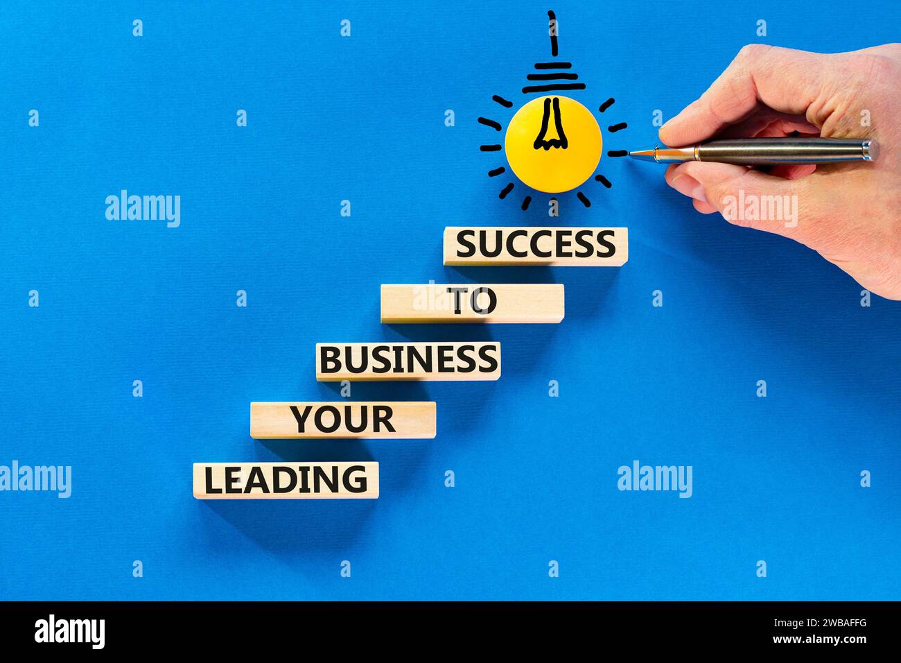 Leading your business to success symbol. Concept words Leading your ...