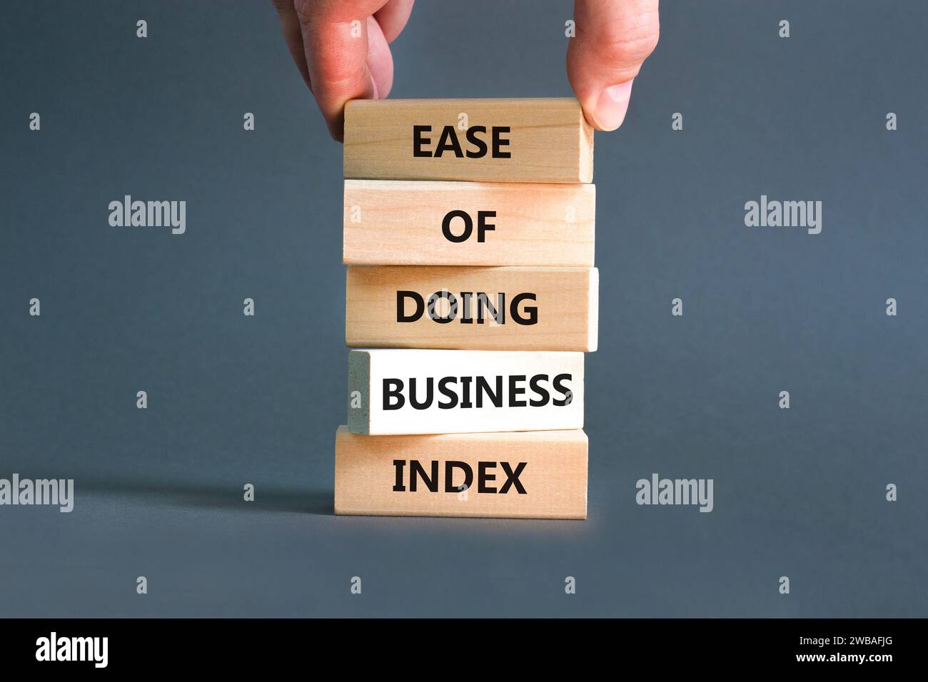 Ease of doing business index symbol. Concept words Ease of doing business index on wooden blocks ...