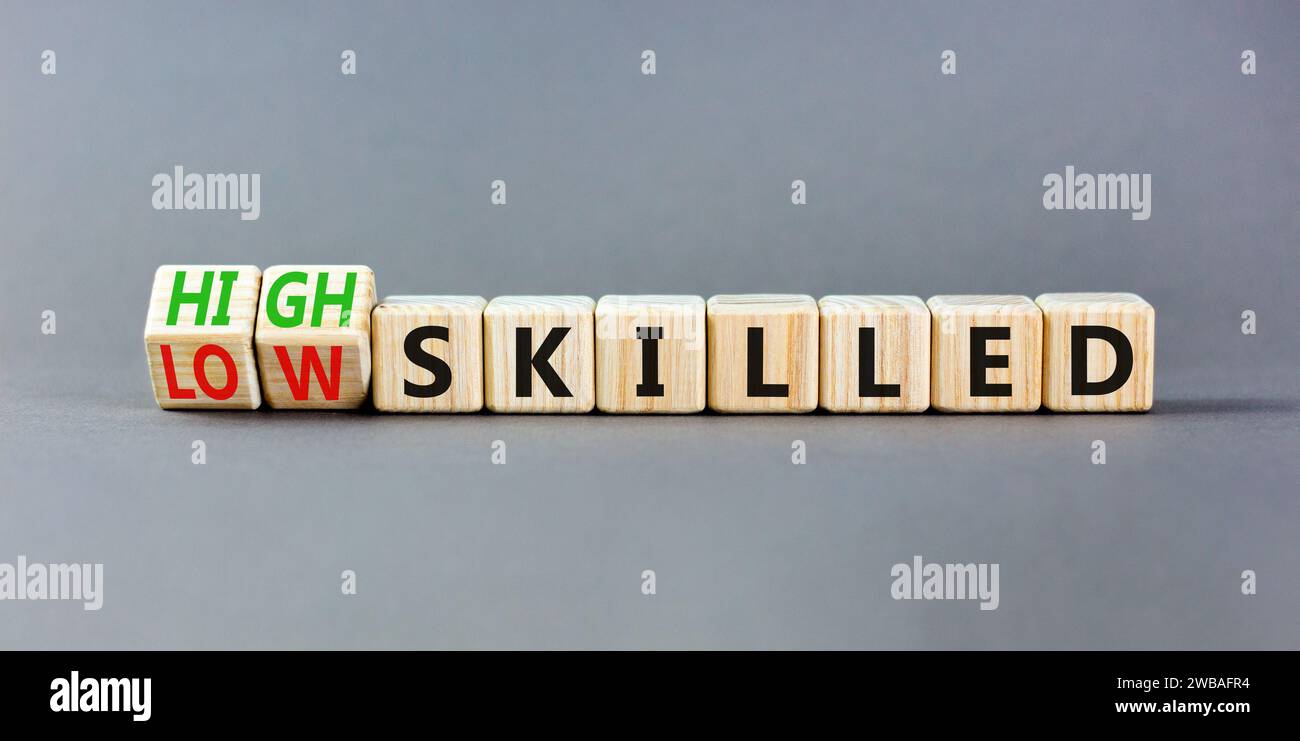 High or low skilled symbol. Concept words High skilled or Low skilled ...