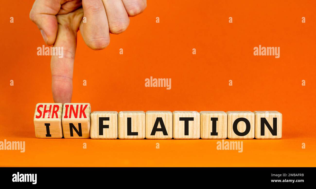 Inflation or shrinkflation symbol. Concept words Inflation ...