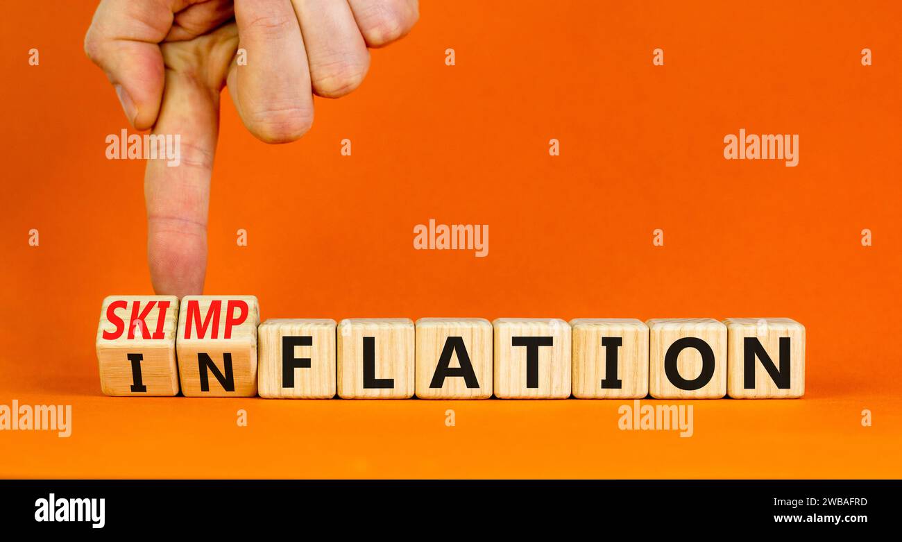 Inflation or skimpflation symbol. Concept words Inflation Skimpflation ...