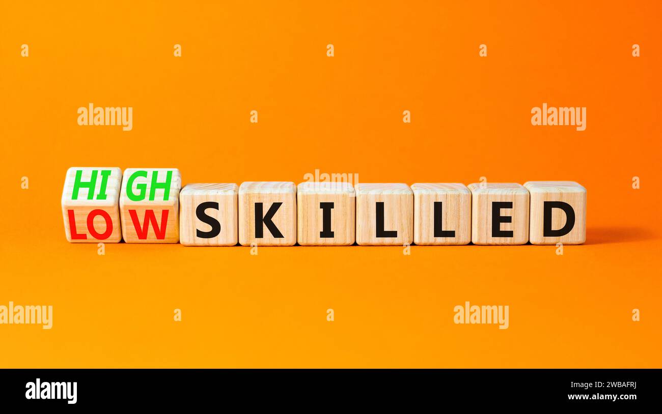High or low skilled symbol. Concept words High skilled or Low skilled ...