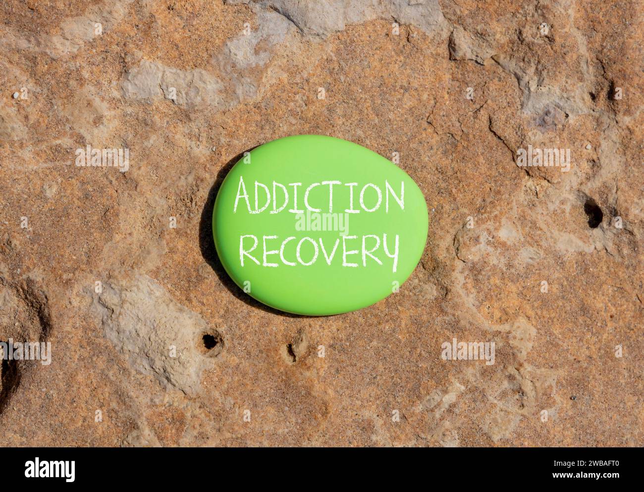 Addiction Recovery Symbol Concept Words Addiction Recovery On Beautiful Green Stone Beautiful