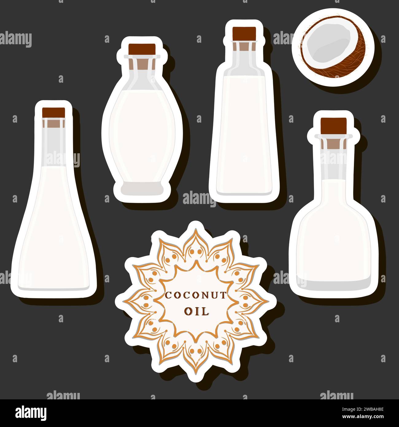 Organic coconut oil in Stock Vector Images - Alamy