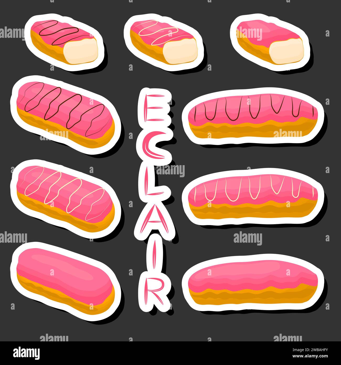 Illustration on theme fresh sweet tasty eclair of consisting various ...