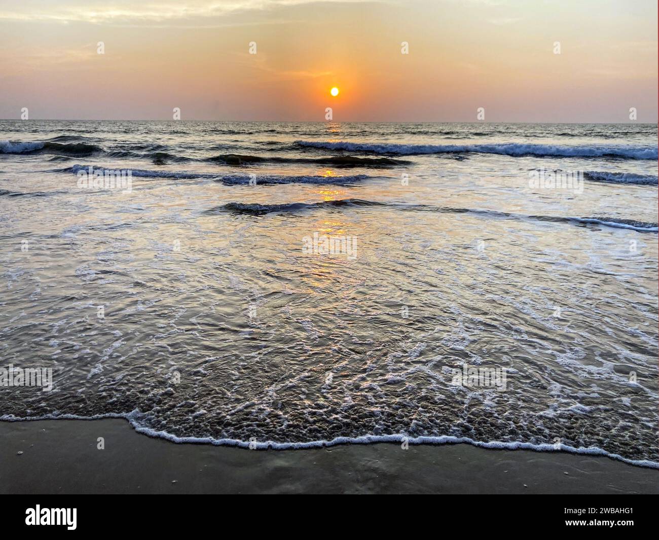 beautiful sunset at Benaulim beach in Goa, India Stock Photo - Alamy