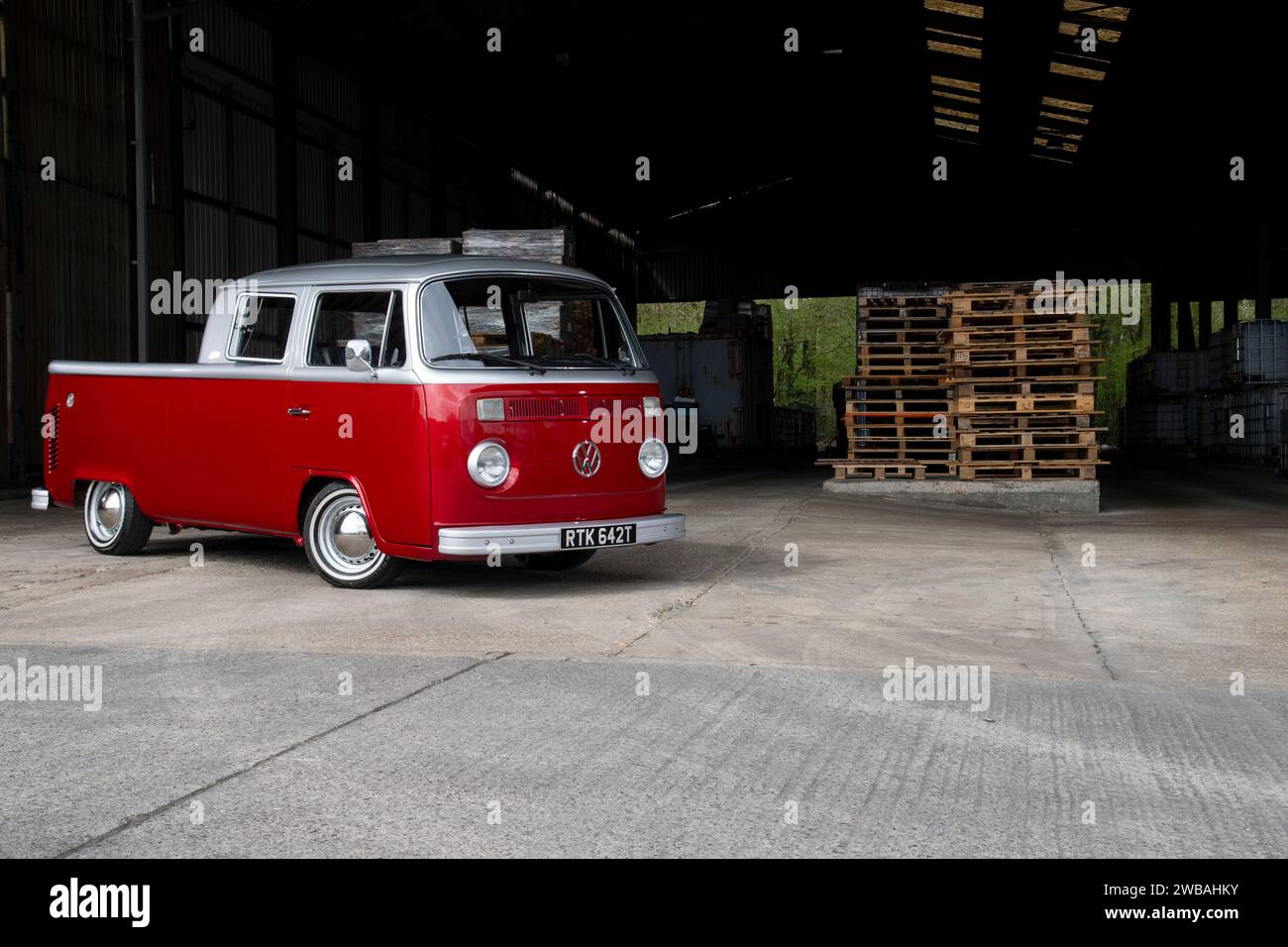 VW Type 2 Bay Window double cab pick up truck Stock Photo - Alamy