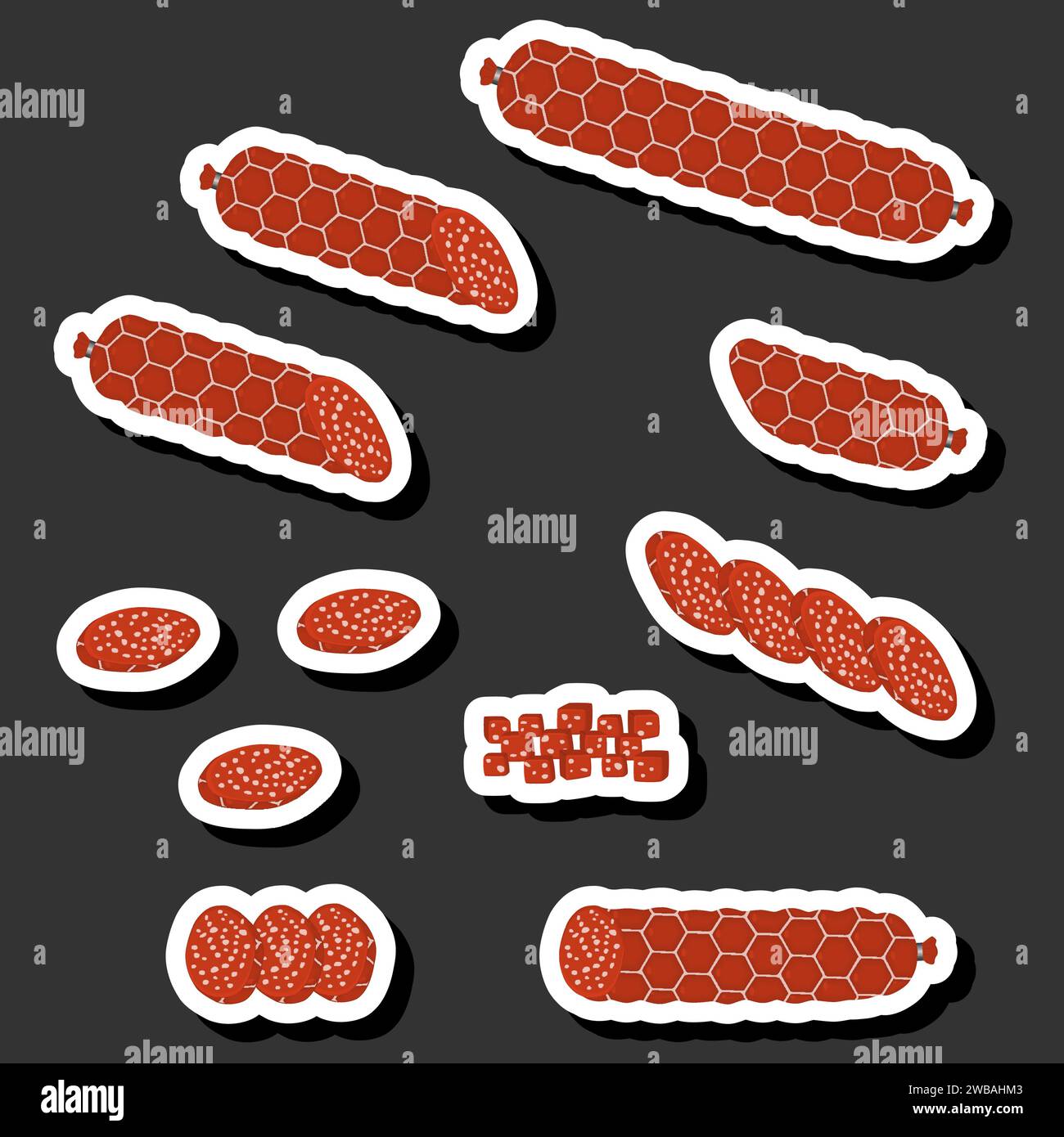 Tasty boiled sausages on Stock Vector Images - Alamy