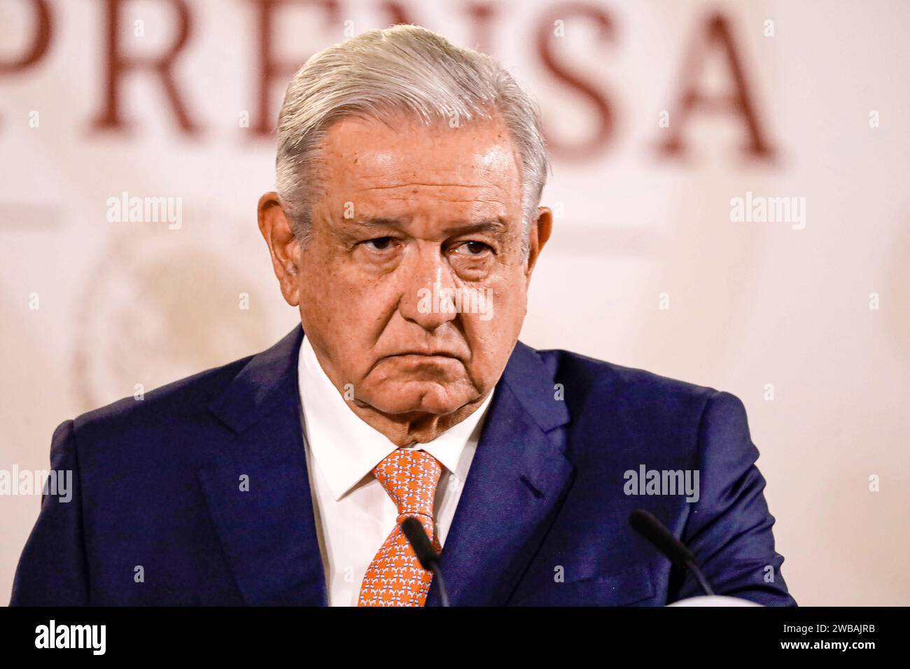 Andres Manuel Lopez Obrador, president of Mexico, press conference ...