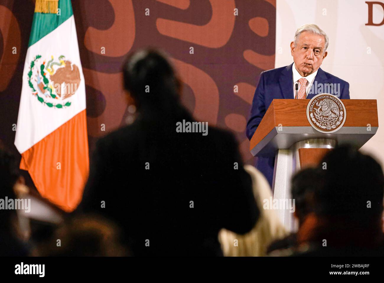 Andres Manuel Lopez Obrador, president of Mexico, press conference ...