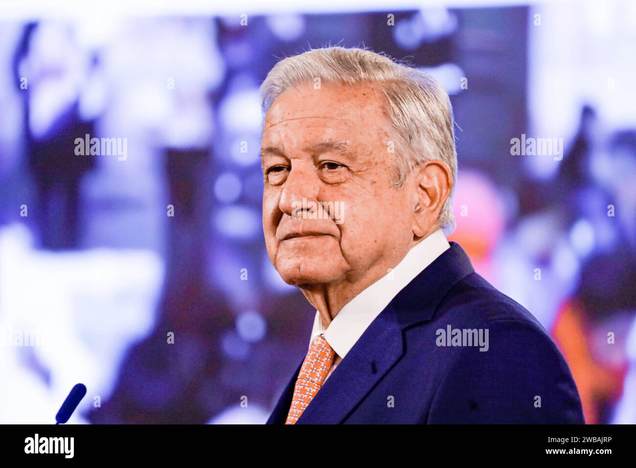 Andres Manuel Lopez Obrador, president of Mexico, press conference ...