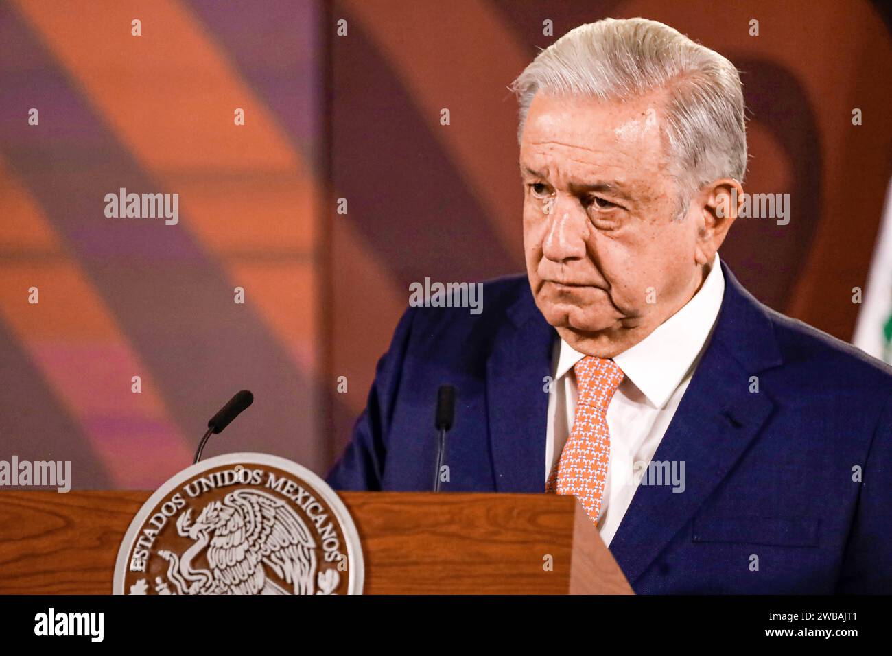 Andres Manuel Lopez Obrador, president of Mexico, press conference ...